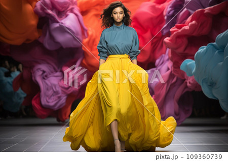 Beautiful models in plastic fashion clothes on...のイラスト素材 [109360739 ...