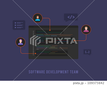 Software Developer Team Collaboration concept....のイラスト素材 [109373842] - PIXTA