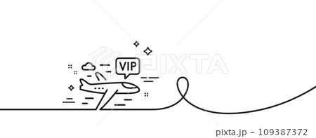 Vip flight line icon. Continuous one line with...のイラスト素材 [109387372 ...