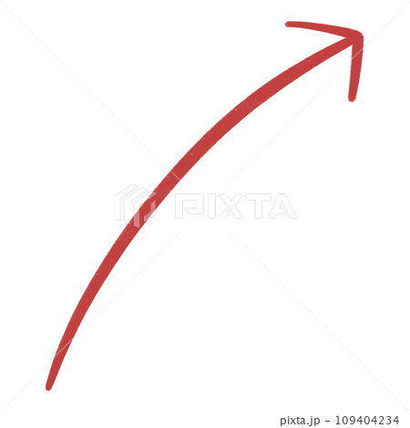 Red Arrow Line Upward Curved Arrow Sketch Arrow...のイラスト素材 [109404234 ...