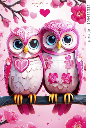 Happy valentine's greeting card, concept of...のイラスト素材 [109453553] - PIXTA