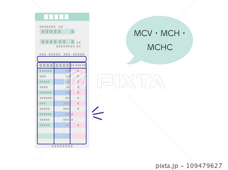 血液検査結果、MCV・MCH・MCHC異常値のイラスト素材 [109479627] - PIXTA