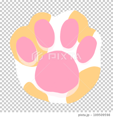 Cat Paw Cartoon illustration Yellow Cat Paw Cow... - Stock Illustration ...