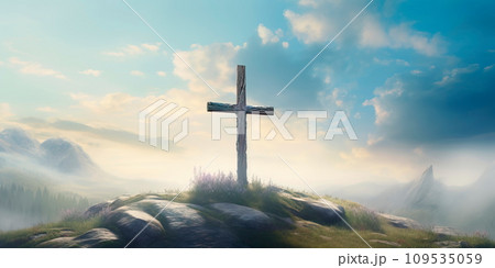 Divine Illumination cross with approach,...のイラスト素材 [109535059] - PIXTA