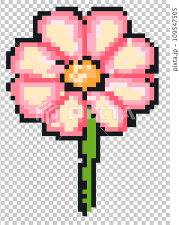 Pixel flowers. Pixel art flowers for pattern,... - Stock Illustration ...