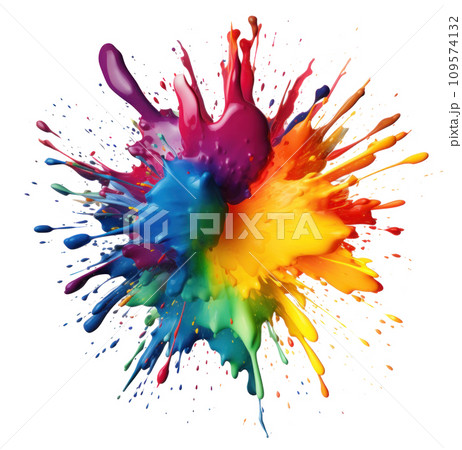 an abstract multi colored paint splatter,のイラスト素材 [109574132] - PIXTA