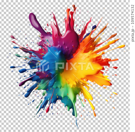 an abstract multi colored paint splatter,のイラスト素材 [109574132] - PIXTA
