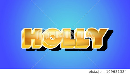 Composition of holly text over blue background...のイラスト素材 [109621324 ...