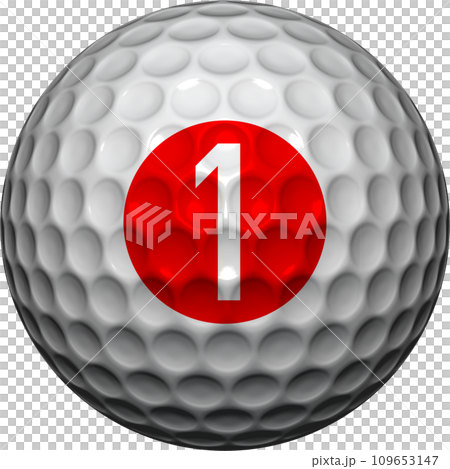 Golf ball with numbers printed 3DCG 1 - Stock Illustration [109653147 ...