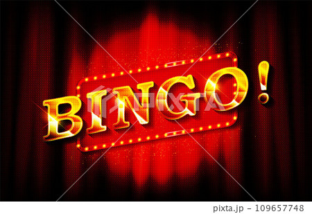 Bingo. Retro big win congratulation bannerのイラスト素材 [109657748] - PIXTA