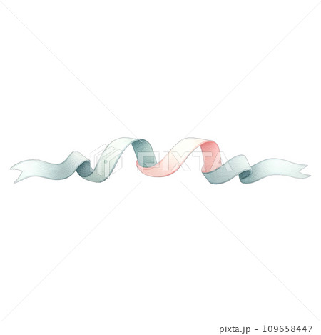 Watercolor pastel ribbon borderのイラスト素材 [109658447] - PIXTA