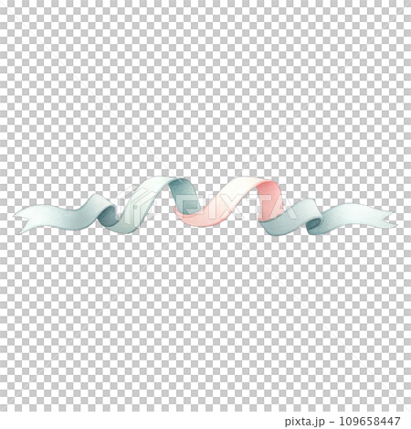 Watercolor pastel ribbon borderのイラスト素材 [109658447] - PIXTA