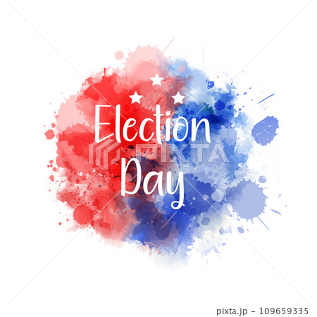 Election day - lettering calligraphy. Abstract...のイラスト素材 [109659335 ...