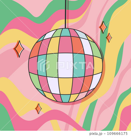 Disco Vector Pattern Gold Glitter Party Ball New Year Disco Party