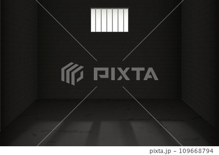 Dark empty prison room templateのイラスト素材 [109668794] - PIXTA