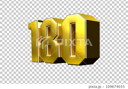 Number 180 gold .のイラスト素材 [109674035] - PIXTA