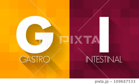 GI - Gastrointestinal acronym, medical concept...のイラスト素材 [109687533 ...
