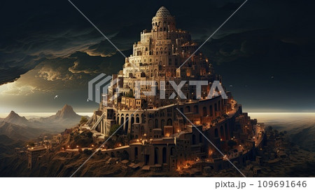 AI-generated content. Babylon towerのイラスト素材 [109691646] - PIXTA