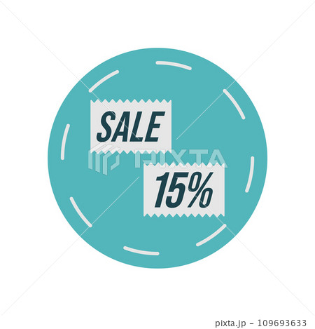 15 percent sale blue label on white backgroundのイラスト素材 [109693633] - PIXTA