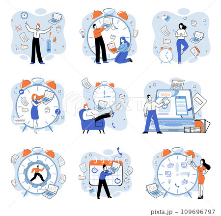 Busy employee vector illustration. The busy...のイラスト素材 [109696797] - PIXTA