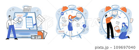 Busy employee vector illustration. The career...のイラスト素材 [109697040] - PIXTA