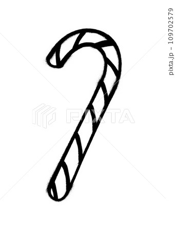 Sprayed candy cane with overspray in black over...のイラスト素材 [109702579 ...