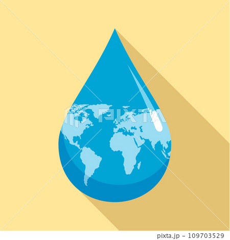 Earth water drop icon. Flat illustration of...のイラスト素材 [109703529] - PIXTA