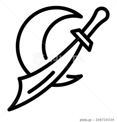 Turkish sword icon. Outline turkish sword...のイラスト素材 [109710334] - PIXTA