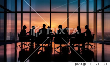 AI-generated content. Silhouettes of group of...のイラスト素材 [109710951] - PIXTA