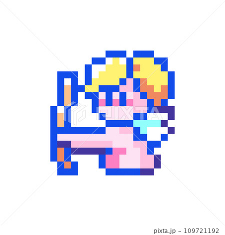 Pixel art Cute Cupid with Bow Icon. Vector...のイラスト素材 [109721192] - PIXTA