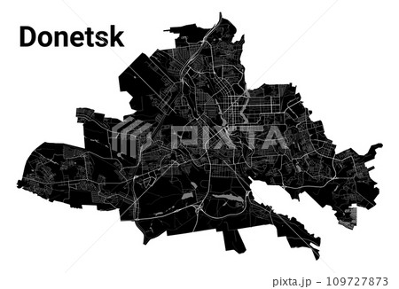 Donetsk city map, Ukraine. Municipal...のイラスト素材 [109727873] - PIXTA