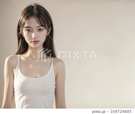 スリップ姿の女性（AI生成画像）のイラスト素材 [109729885] - PIXTA