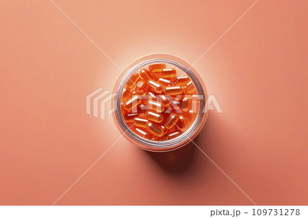 Medicine in capsules in velvety peach tones....のイラスト素材 [109731278] - PIXTA