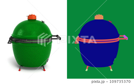Small barbecue green color BBQ grill for...のイラスト素材 [109735370] - PIXTA