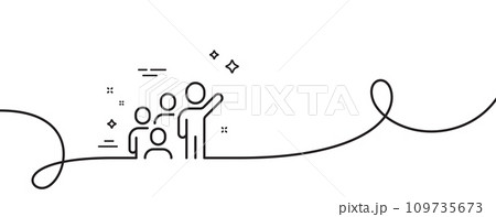 Leadership line icon. Continuous one line with...のイラスト素材 [109735673 ...
