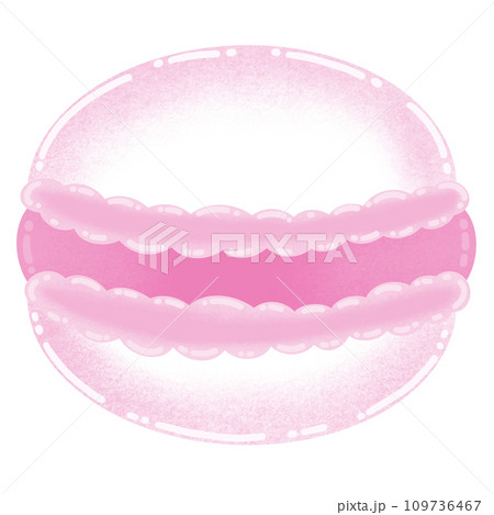 Hot Pink Macaron Cartoon illustration French...のイラスト素材 [109736467] - PIXTA