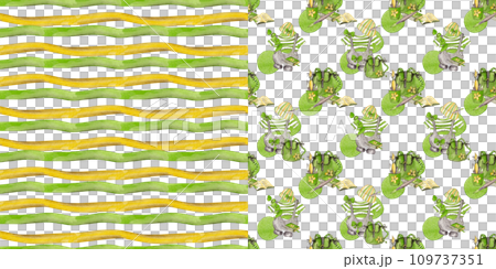 A pair of companion prints: from curved...のイラスト素材 [109737351] - PIXTA