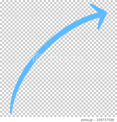 Blue Arrow Line Upward Curved Arrow Sketch... - Stock Illustration ...