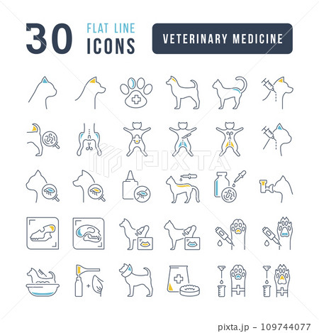 Set of linear icons of Veterinary Medicineのイラスト素材 [109744077] - PIXTA