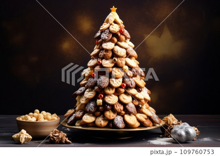 AI-generated content. Christmas tree made from...のイラスト素材 [109760753 ...