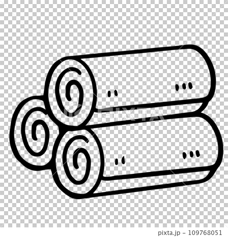 Rolled towels line drawingのイラスト素材 [109768051] - PIXTA