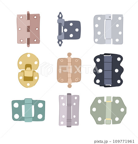 door hinge set cartoon vector illustrationのイラスト素材 [109771961] - PIXTA