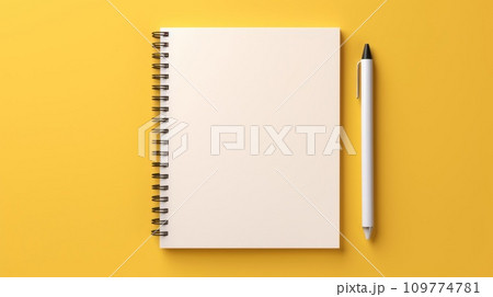 Mockup. A clean open notebook with blank...のイラスト素材 [109774781] - PIXTA