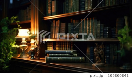 cliche library library backgroundのイラスト素材 [109800841] - PIXTA