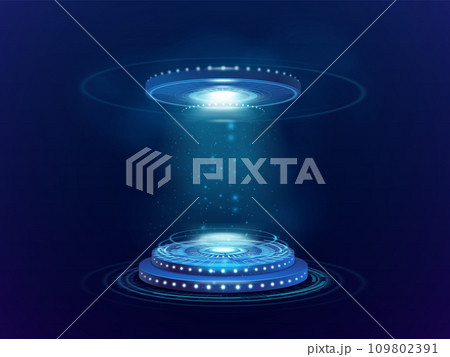 Hud podium. 3d futuristic stand lab, future...のイラスト素材 [109802391] - PIXTA