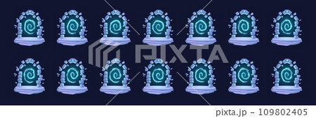 Portal animation. Animated spiral portals,...のイラスト素材 [109802405] - PIXTA