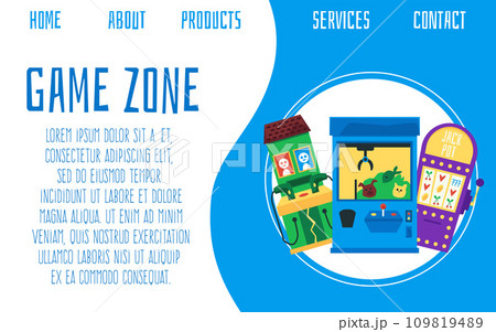 Casino game zone banner template with slot...のイラスト素材 [109819489] - PIXTA