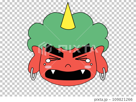 Red demon crying face illustration - Stock Illustration [109821266] - PIXTA