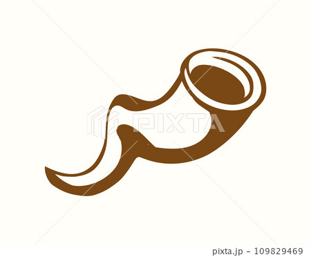 Vector drawing. Jewish ritual horn shofarのイラスト素材 [109829469] - PIXTA