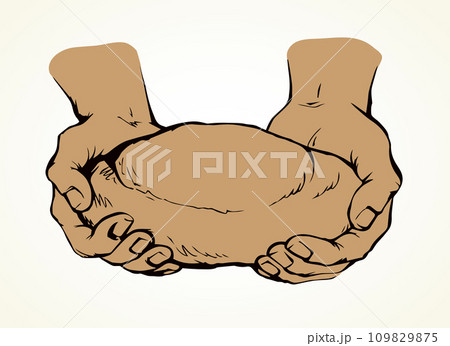 Vector drawing. Hands give a breadのイラスト素材 [109829875] - PIXTA